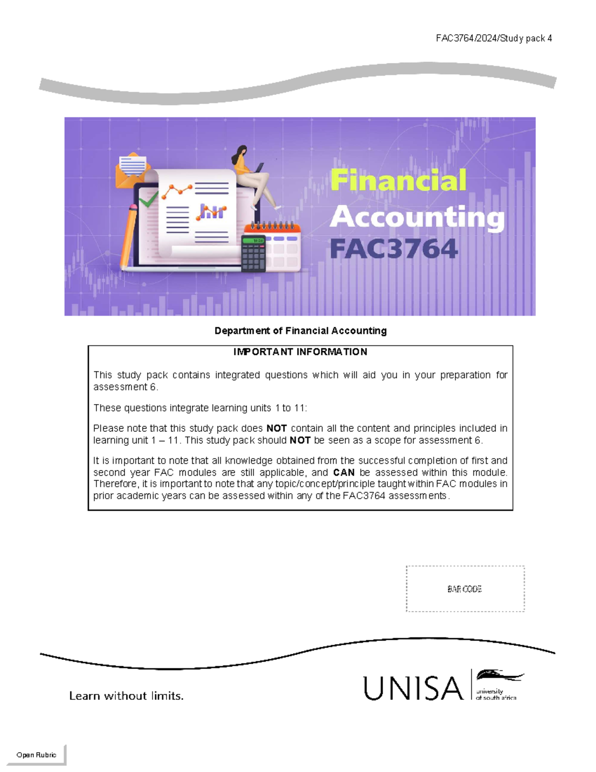 FAC3764 2024 Study pack 4 - Department of Financial Accounting ...
