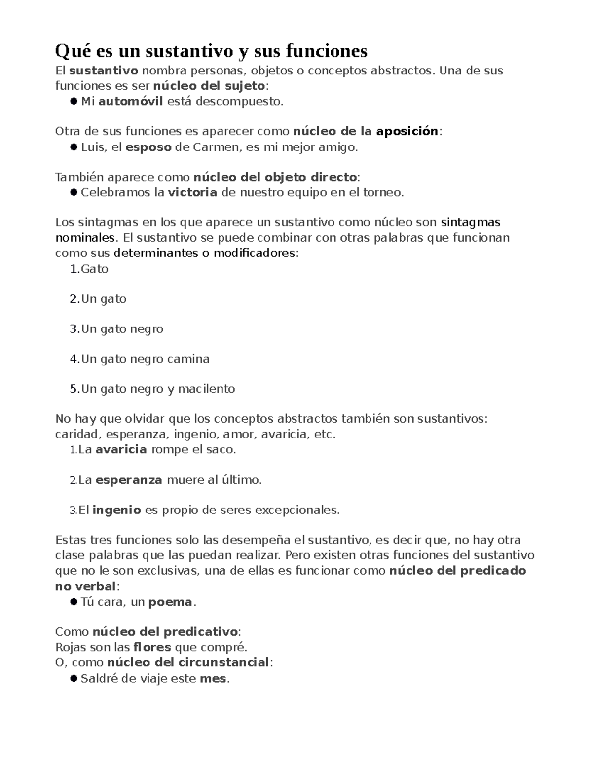 QUE ES UN Sustantivo - Qué es un sustantivo y sus funciones El ...