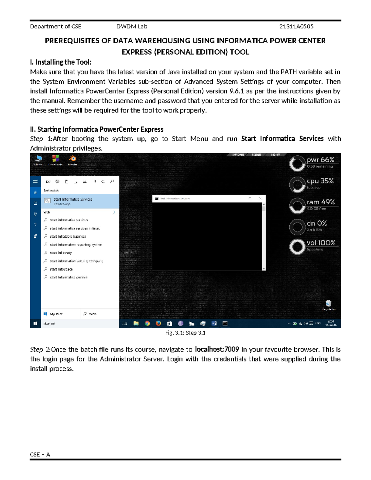 DWDM Record - Department of CSE DWDM Lab 21311A PREREQUISITES OF DATA ...