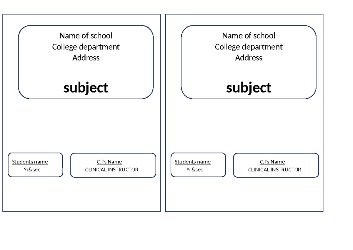 Cover page - General Academic - Name of school College department ...