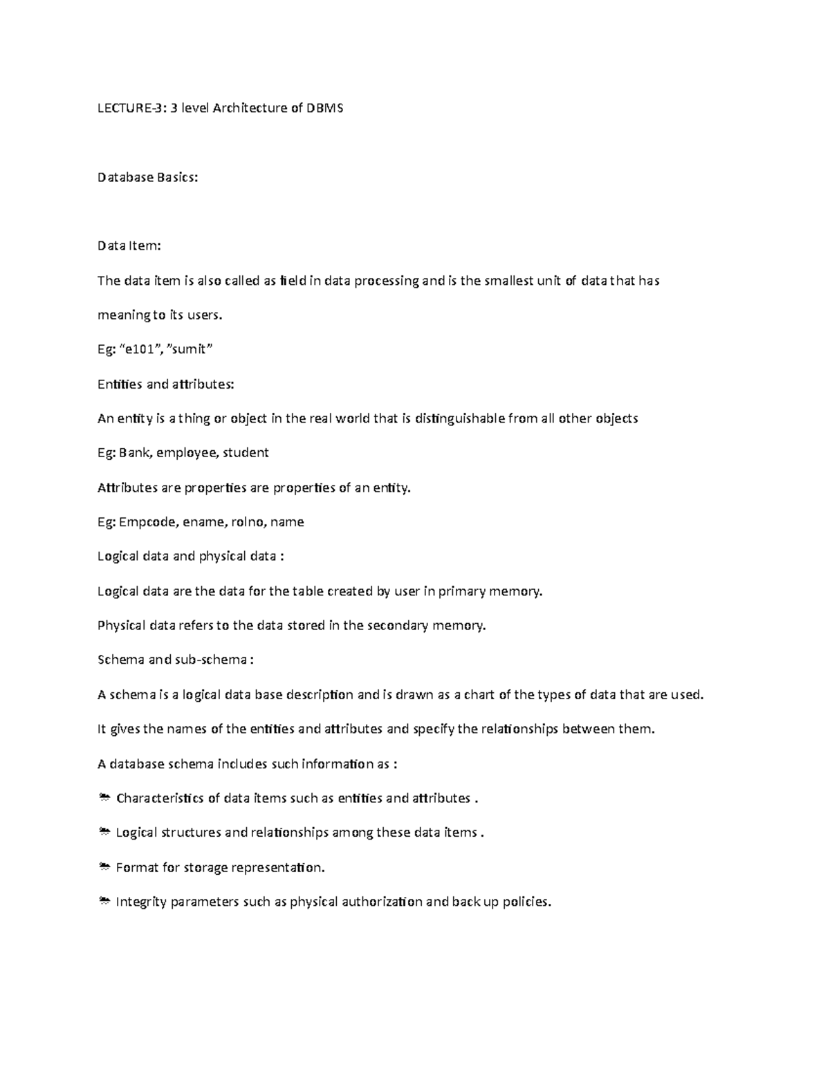 3level architecture in DBMS - LECTURE-3: 3 level Architecture of DBMS ...