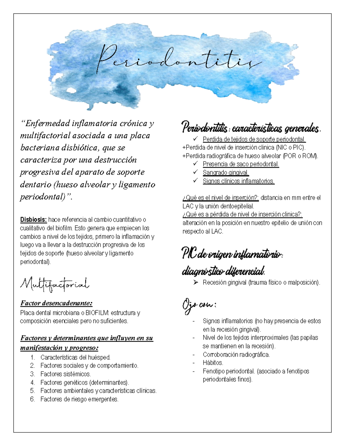 4ta clase de perio Periodontitis - ####### “Enfermedad inflamatoria ...