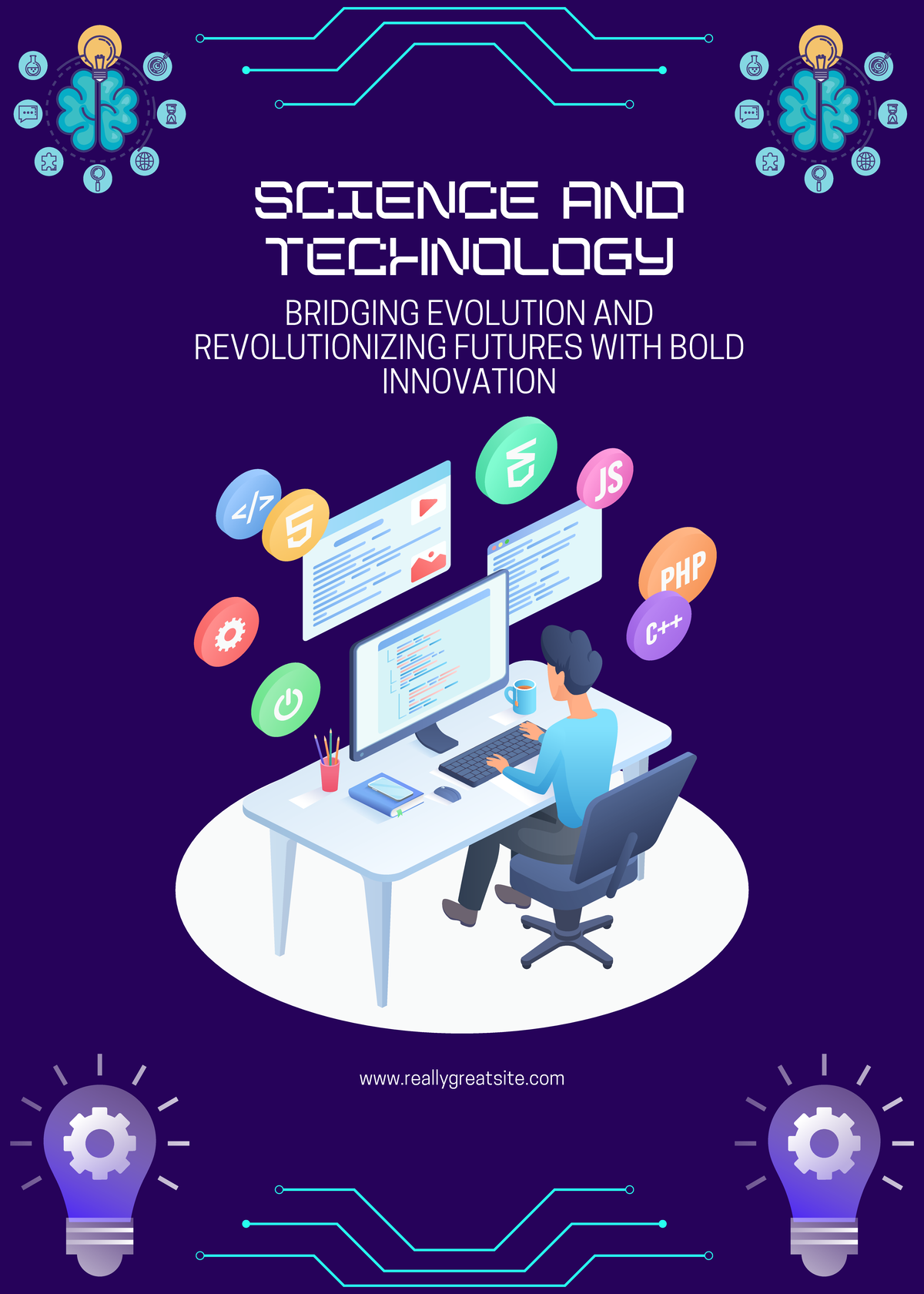 Blue Illustration Today's Technology Innovation Poster - Principles of ...