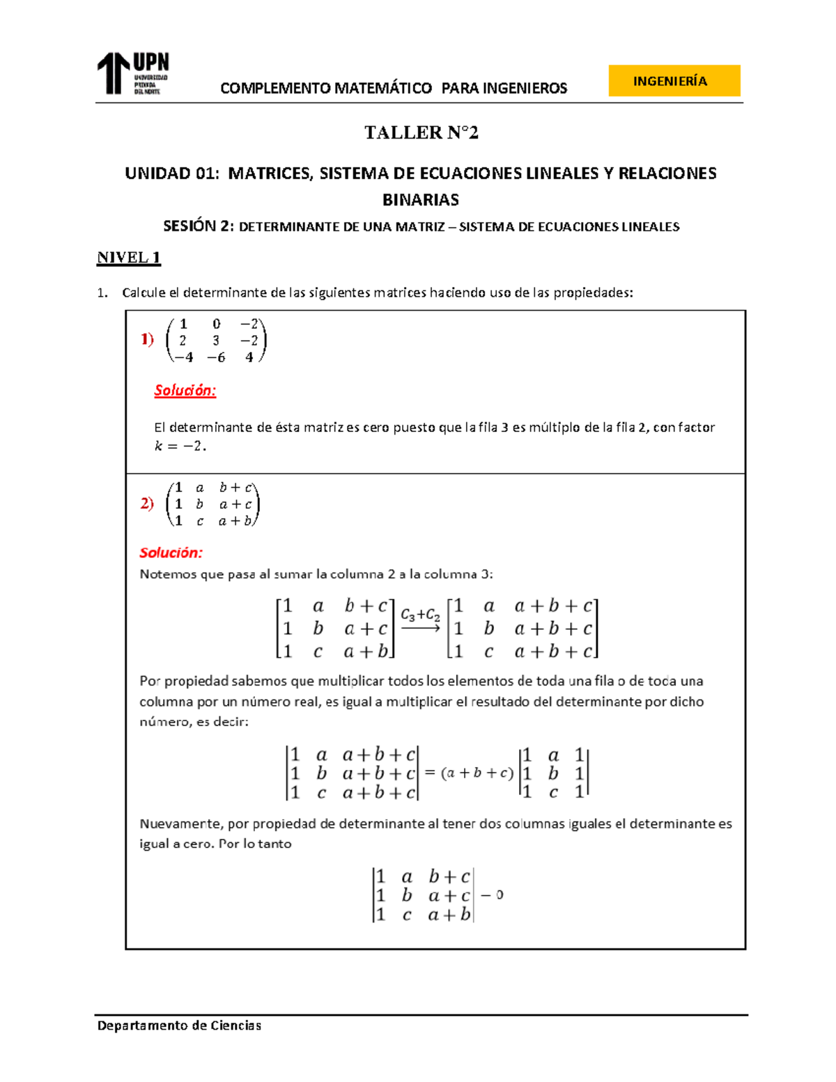 Complemento para matematicas UPN semana 2 - COMPLEMENTO MATEMÁTICO PARA ...