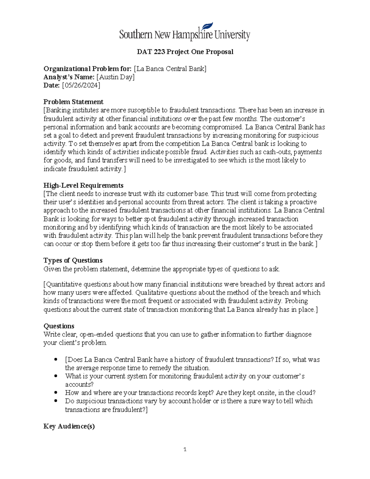 DAT 223 Project One Proposal - DAT 223 Project One Proposal ...