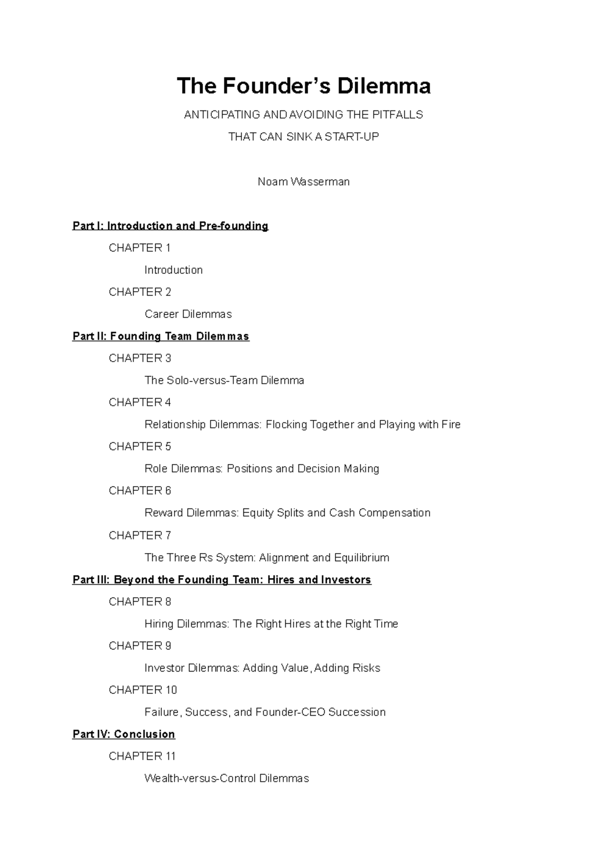The-Founders-Dilemma Summary - The Founder’s Dilemma ANTICIPATING AND ...