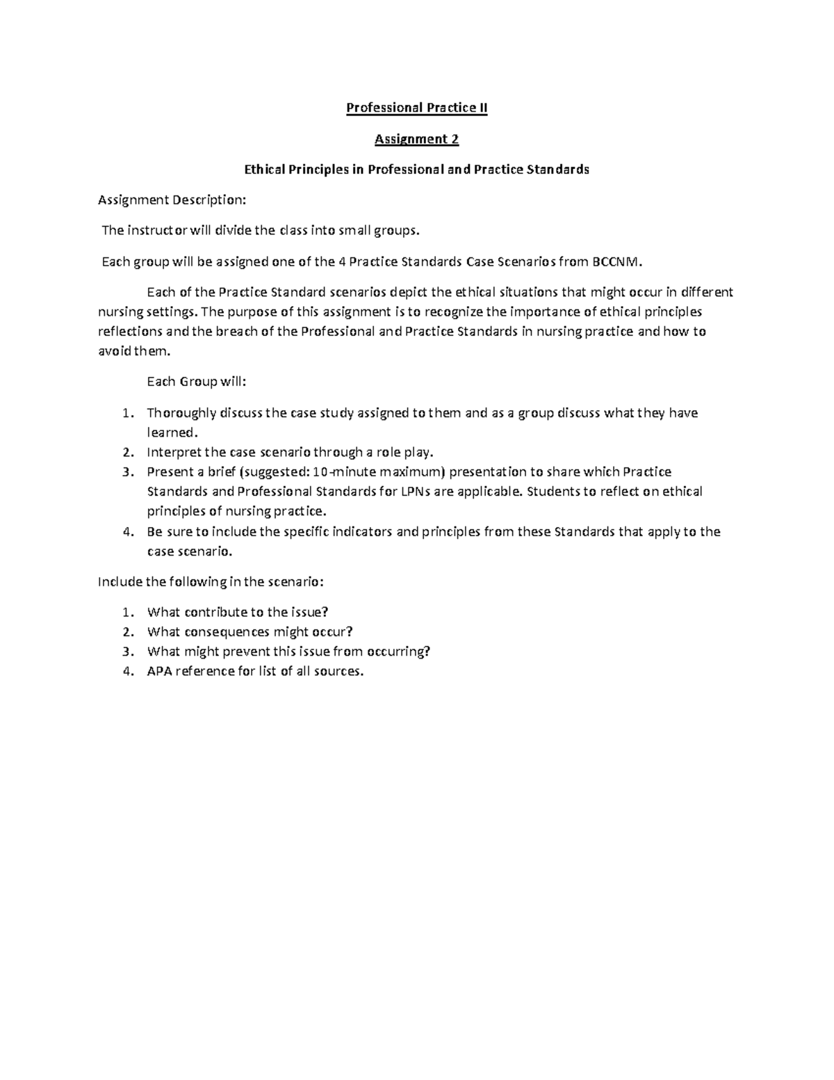 BC-NSG-FD 201 v3-0 Assignment 2 2022-0124 - Professional Practice II ...