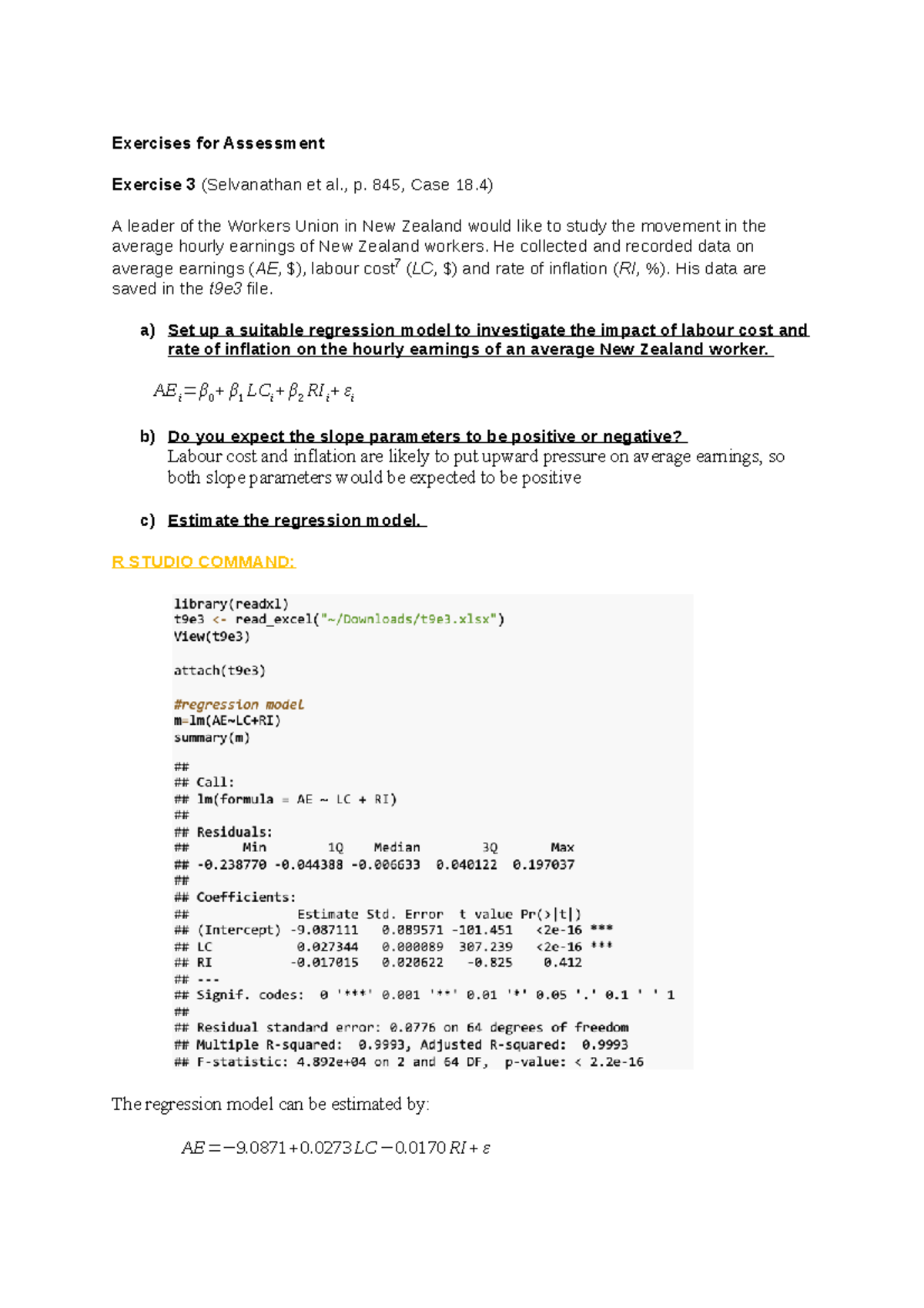 Tutorial 9 Quiz Answers - ECON20003 - Unimelb - Studocu