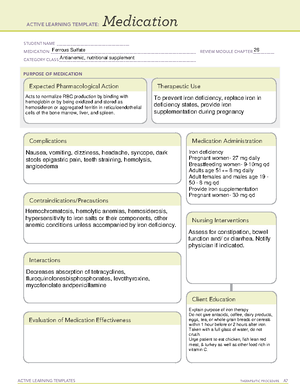Ergotamine Medication Template - ACTIVE LEARNING TEMPLATES THERAPEUTIC ...
