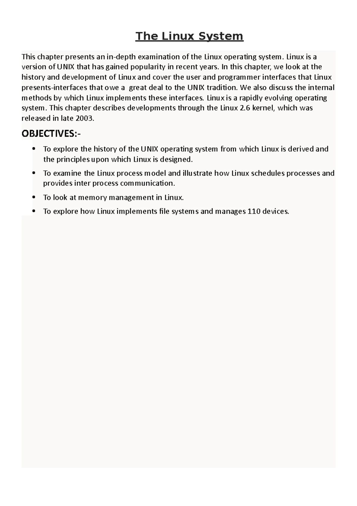 This chapter presents an in - The Linux System This chapter presents an ...