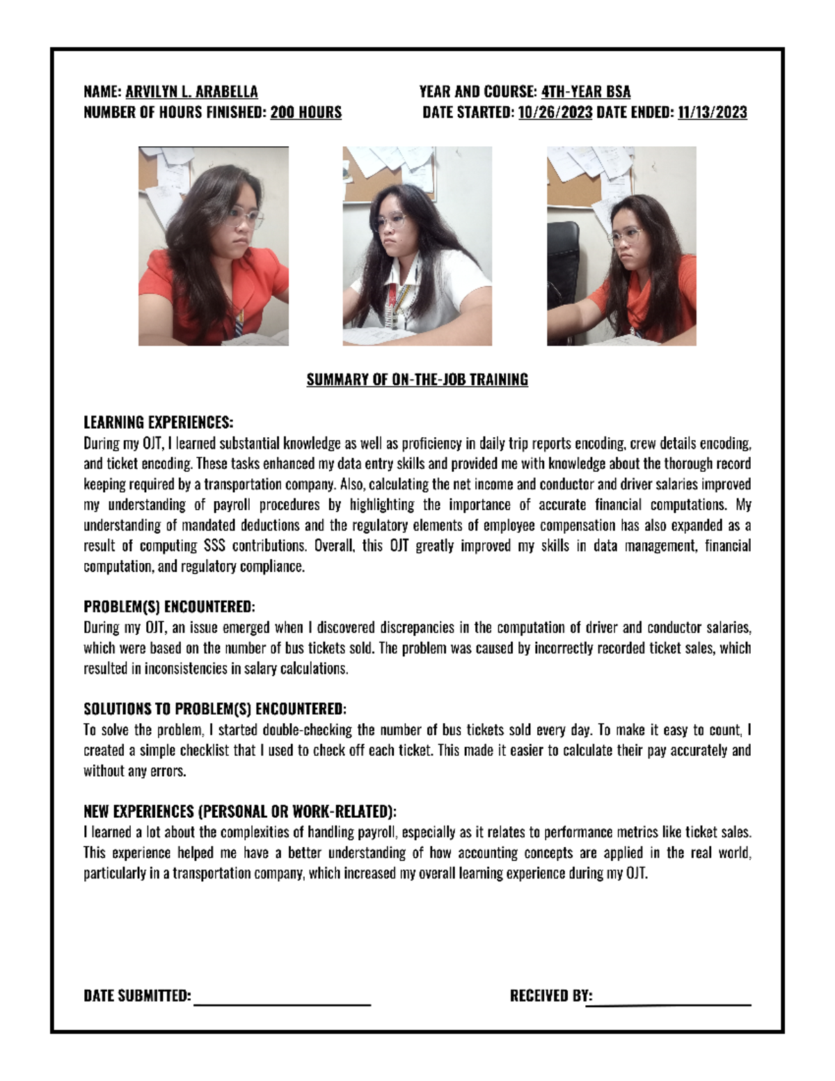 OJT Summary #2 - - Studocu