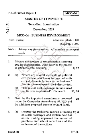 MCO-4 Dec-2016 - MCO-04 Question Paper Dec-2016 - No. of Printed Pages ...