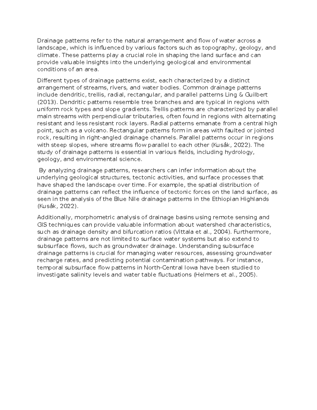 Mapwork notes - Drainage patterns refer to the natural arrangement and ...