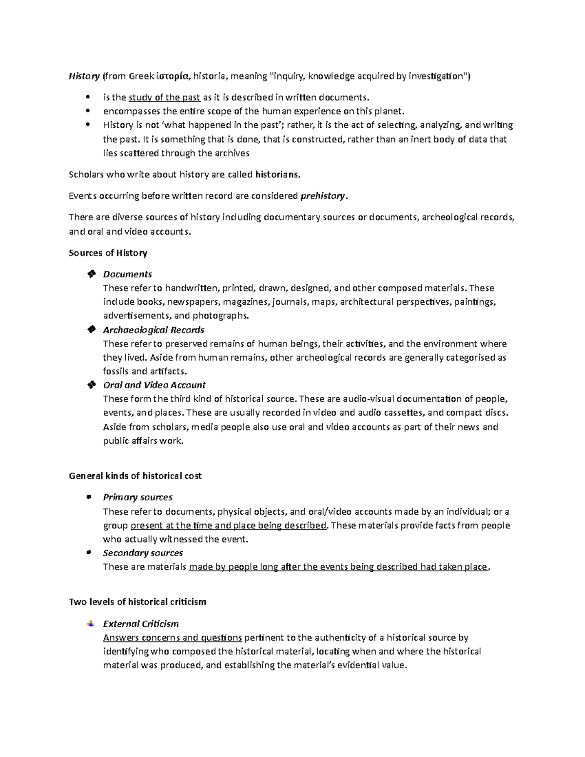 Histo (tbc) - History (from Greek στορία, historia, meaning "inquiry ...