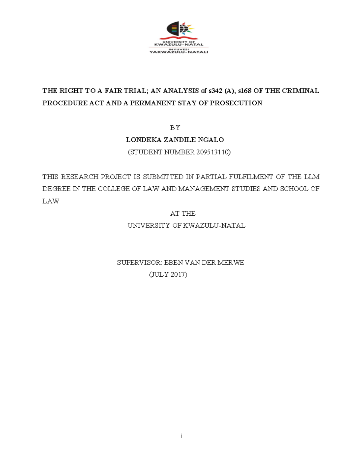 The right to a fair trial - This project is an original piece of work ...