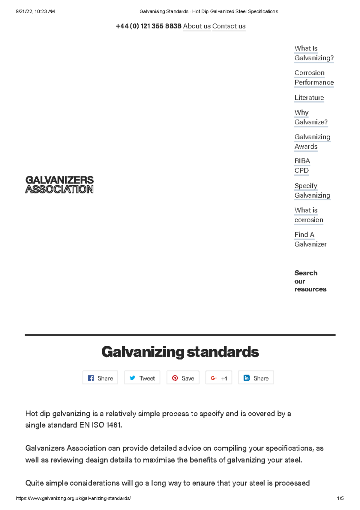 Galvanising Standards - Hot Dip Galvanized Steel Specifications - +44 ...