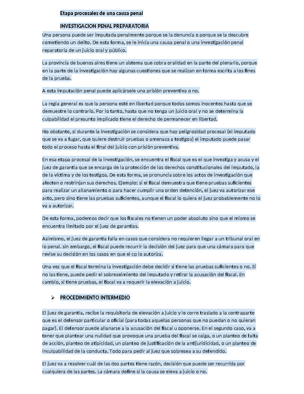 2) Etapas procesales de una causa penal - Etapa procesales de una causa penal INVESTIGACION ...