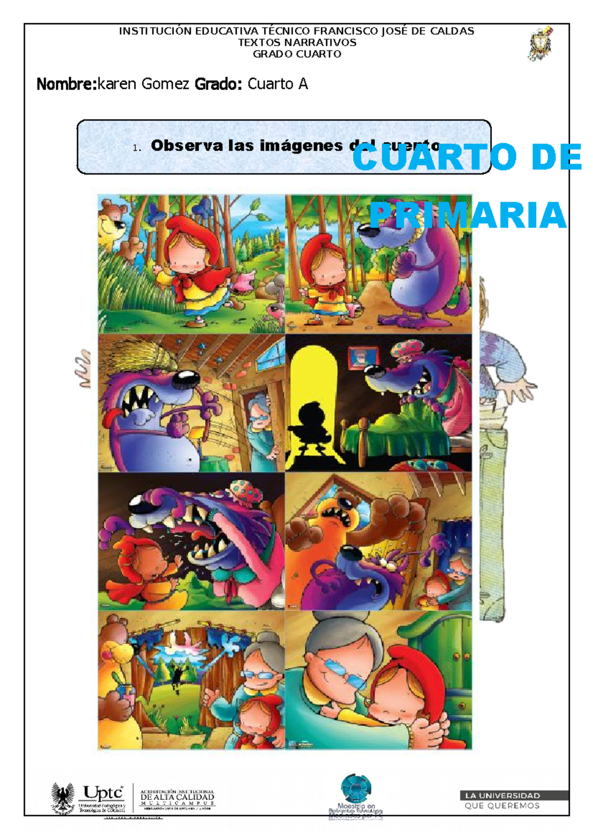 Fichas- Cuento-Y-Fa BULA karen gomez - TEXTOS NARRATIVOS GRADO CUARTO ...