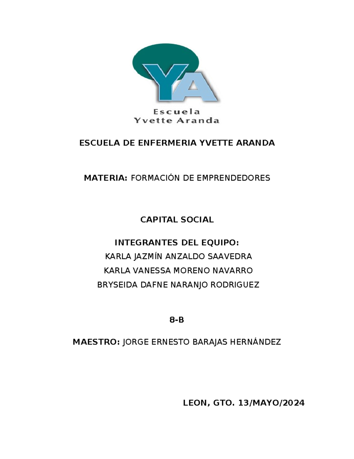 Capital inicial - ESCUELA DE ENFERMERIA YVETTE ARANDA MATERIA ...