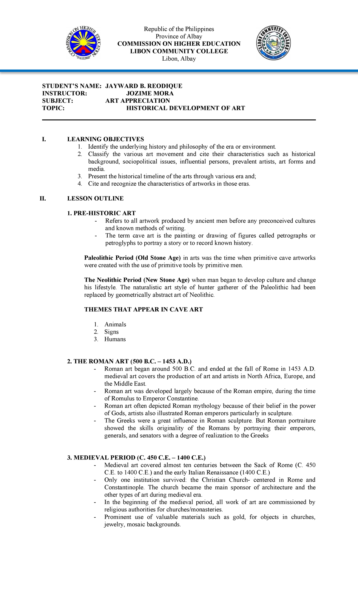 Handout compilation ART APP - Province of Albay COMMISSION ON HIGHER ...