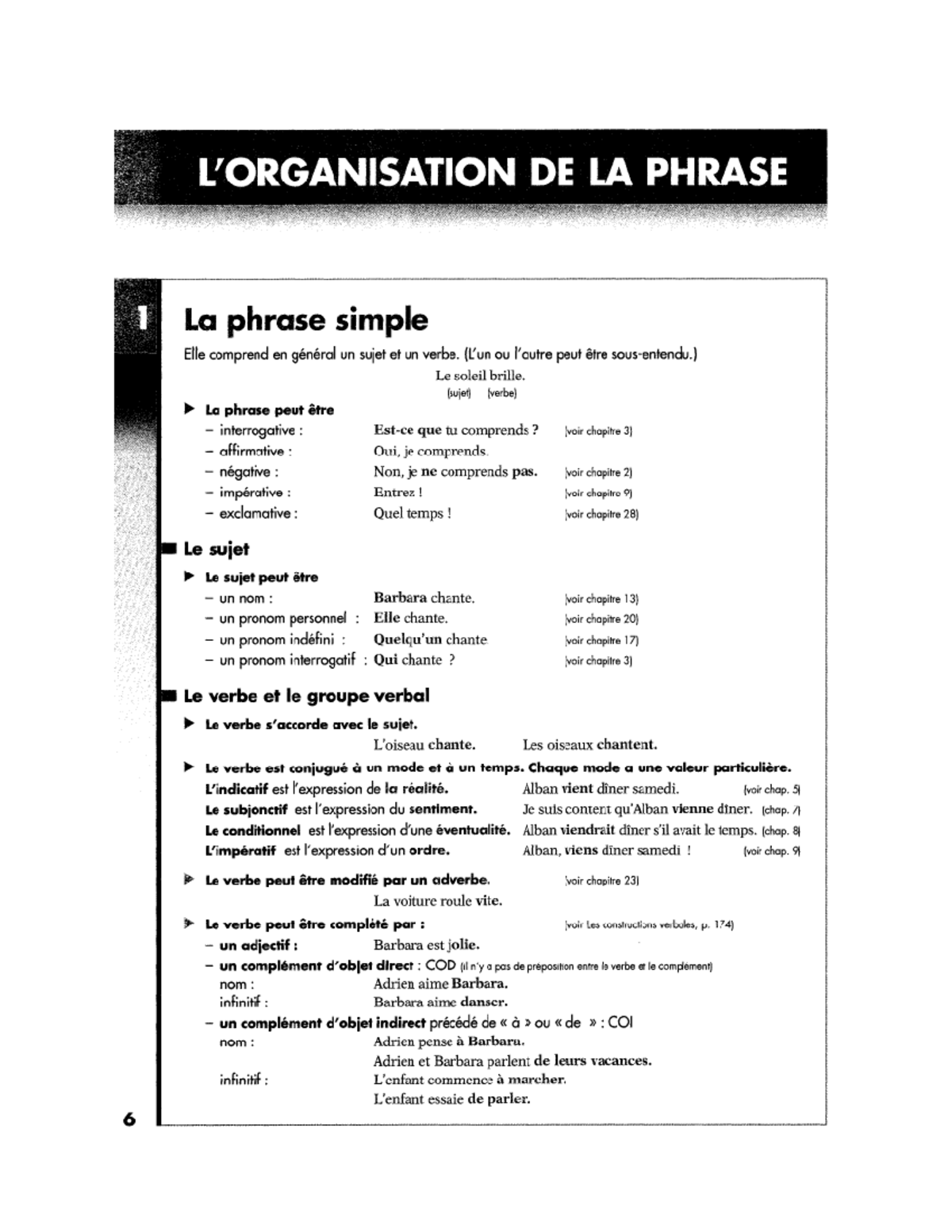 L'organisation de la phrase -4e année - Etudes françaises - Studocu