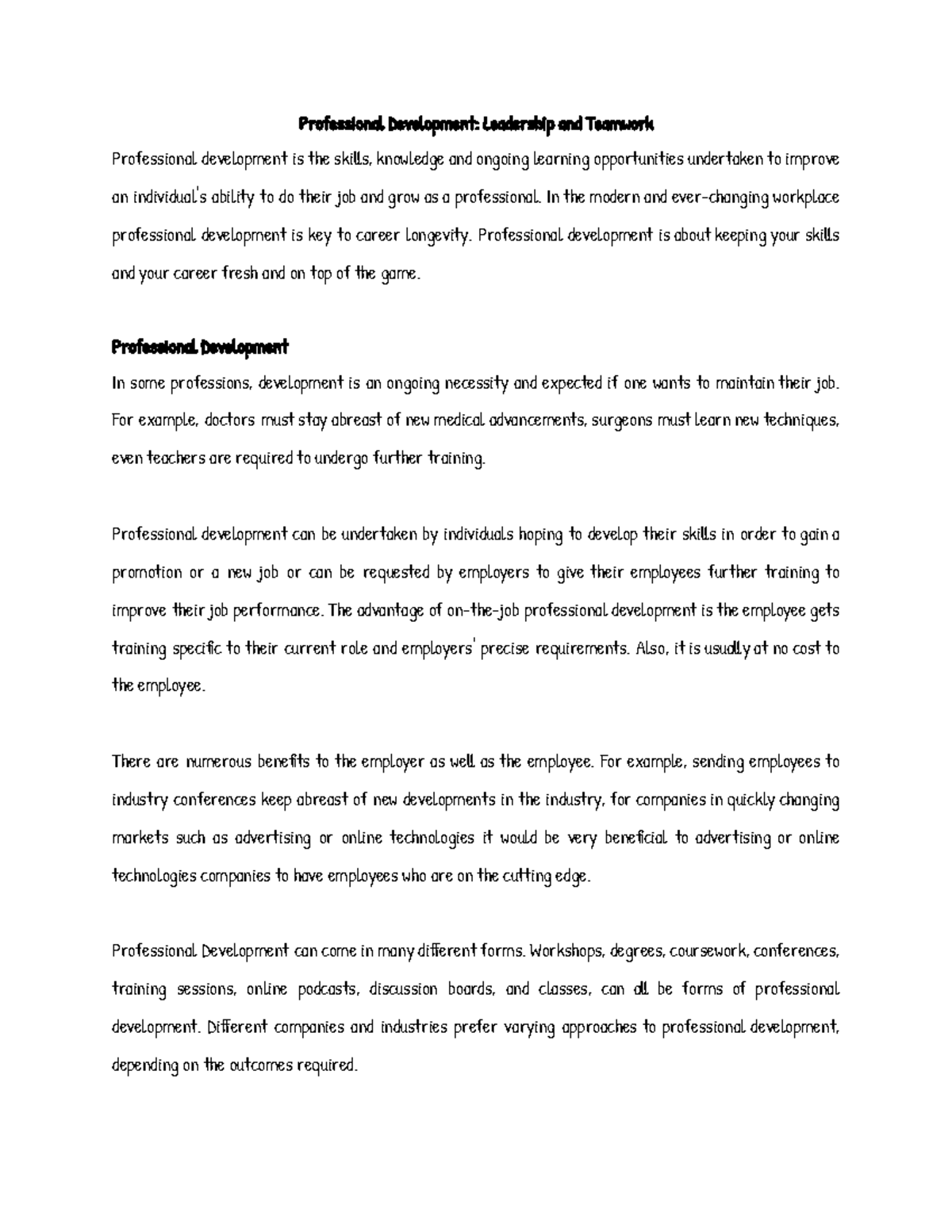 Professional Development - In the modern and ever-changing workplace ...