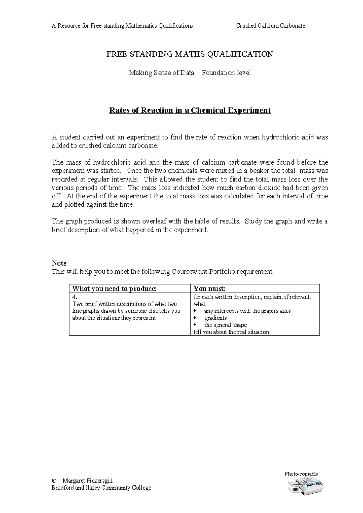 FSMQ Crushed calcium carbonate - Photo-copiable A Resource for Free ...