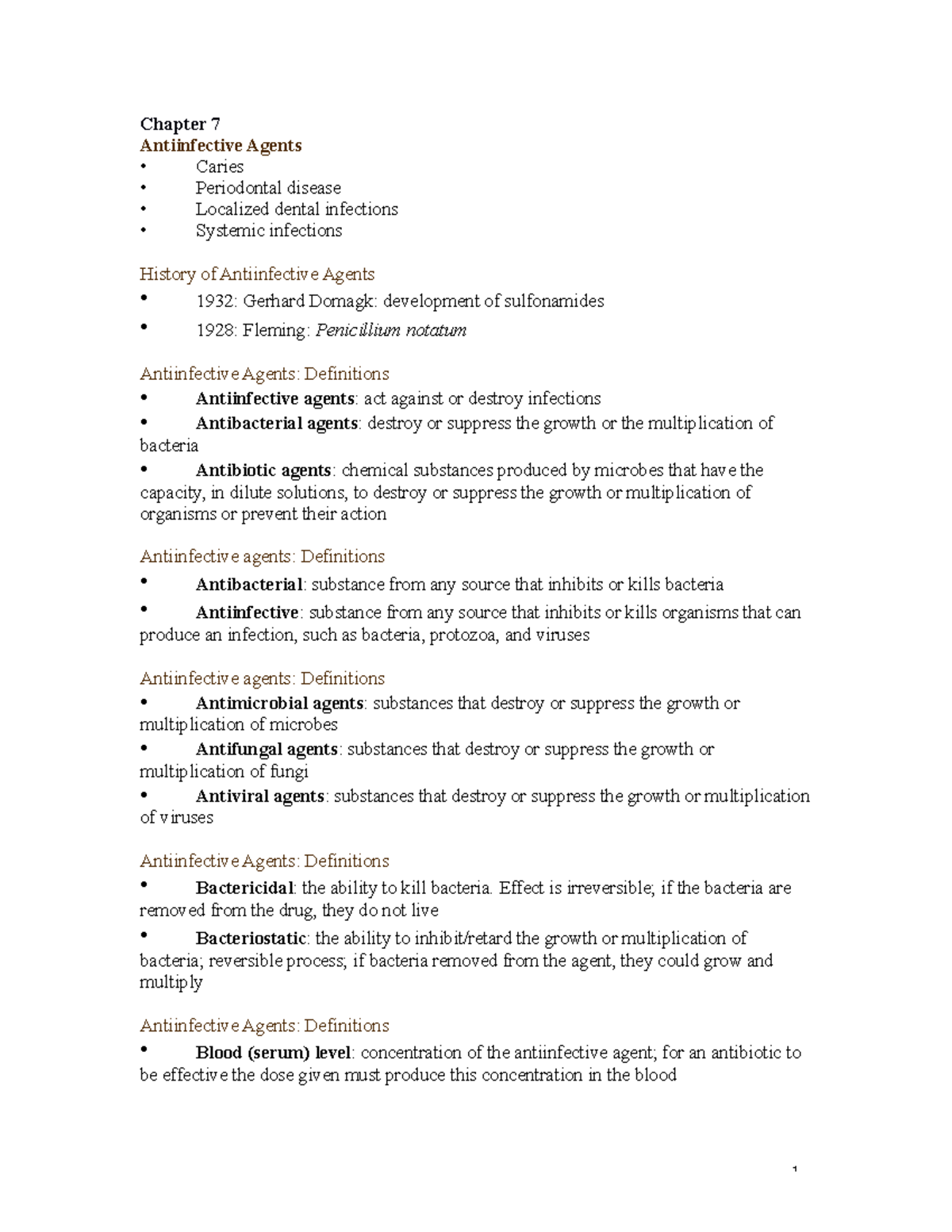 Chapter 7 - drugs information - Chapter 7 Antiinfective Agents Caries ...