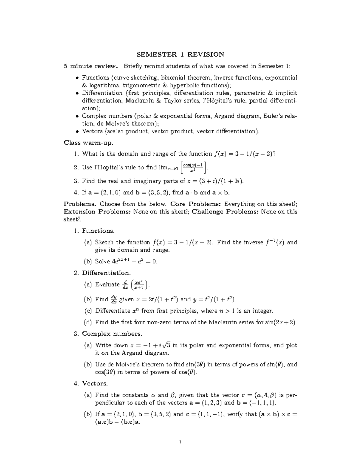 S1 revision - Aasdsadafasas - SEMESTER 1 REVISION 5 minute review ...