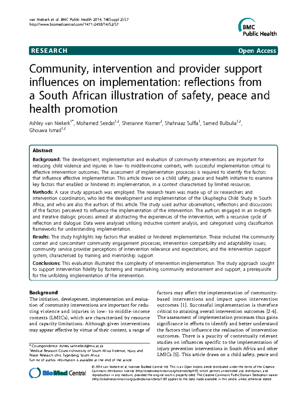 Community intervention and provider supp - R E S E A R C H Open Access ...