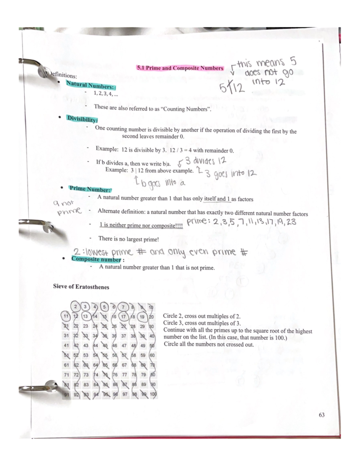 Math 139 Chapter 5.1 Prime and Composite Numbers (dragged) - MATH 139 ...