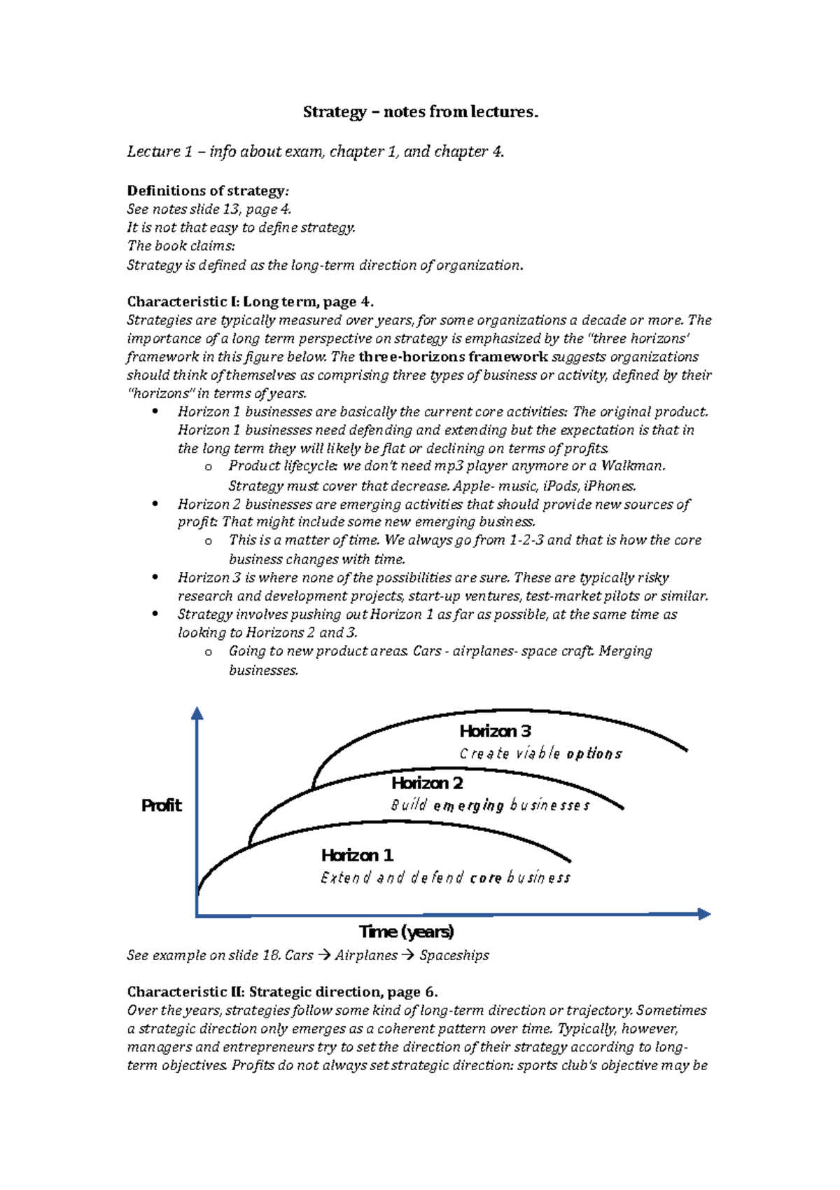 Strategy Notes from Lectures - Strategy – notes from lectures. Lecture ...