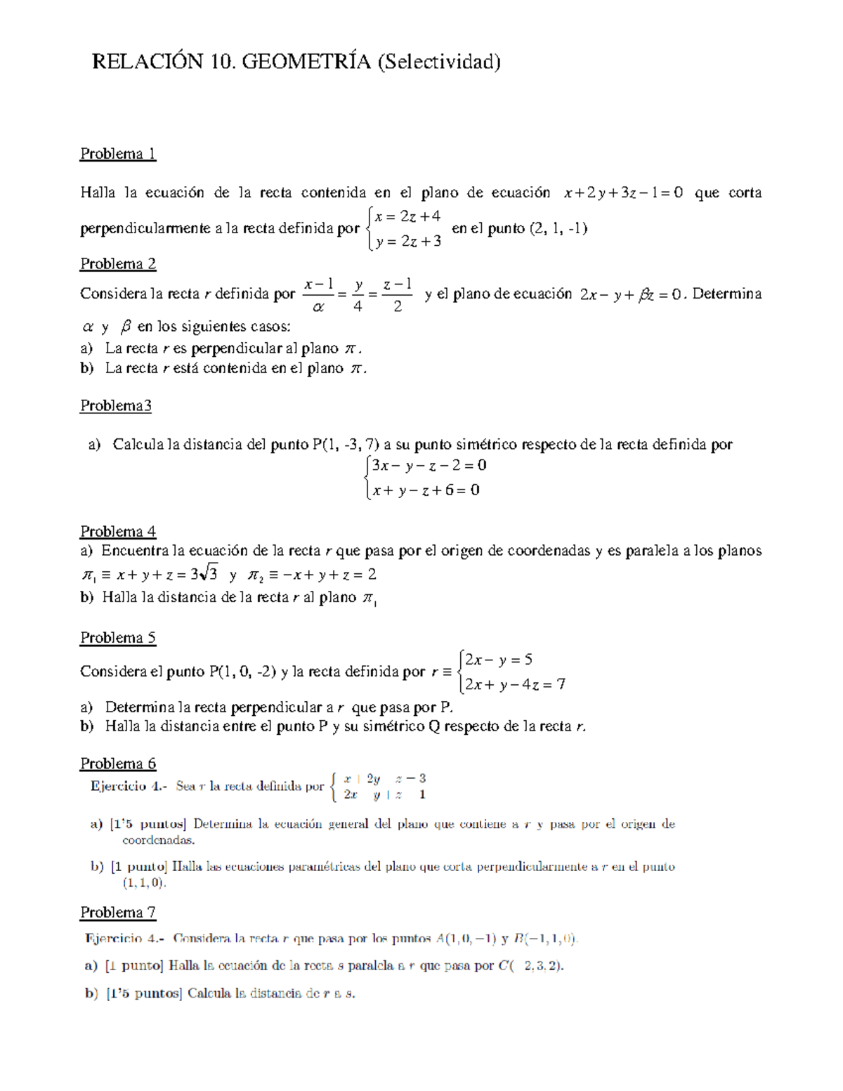 Relación 10. Geometría para matemáticas y inmunología - RELACIÓN 10 ...