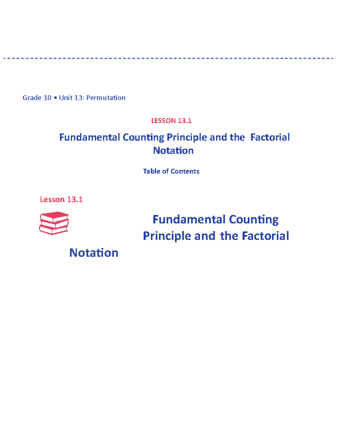 Study guide Fundamental Counting Principle - Grade 10 • Unit 13 ...