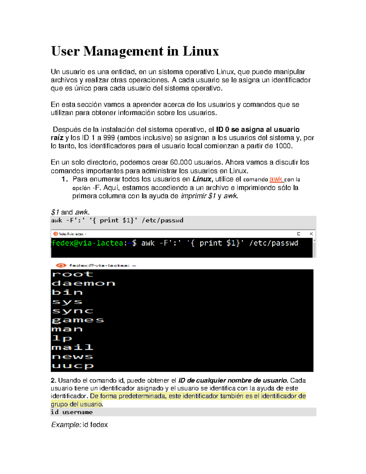 User Management in Linux - Warning: TT: undefined function: 32 User Management in Linux Un ...