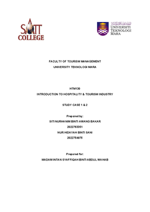 Assignment for Critque HTT343 !!!!!! - SATT COLLEGE IN AFFILIATION WITH ...