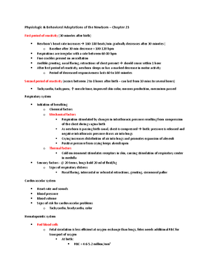 OB Lecture Notes - Week 4 - OB – Week 4 Notes Fetal Assessment during ...