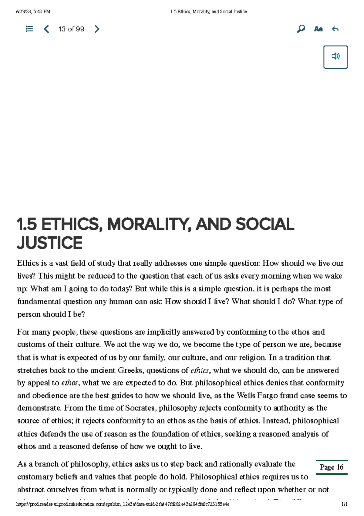1.5 Ethics, Morality, and Social Justice - 6/23/23, 5:42 PM 1 Ethics ...