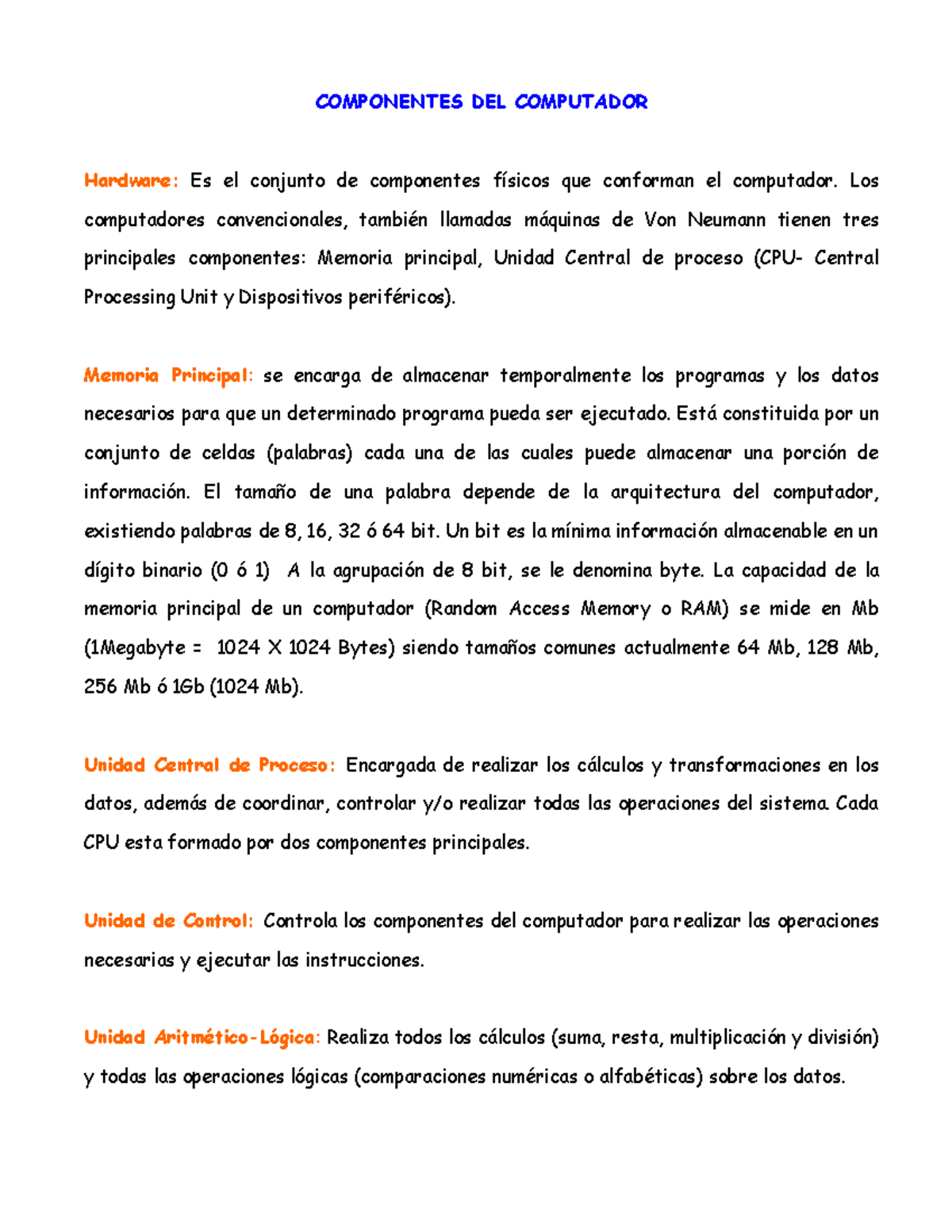 37148 componentes del computador - COMPONENTES DEL COMPUTADOR Hardware ...