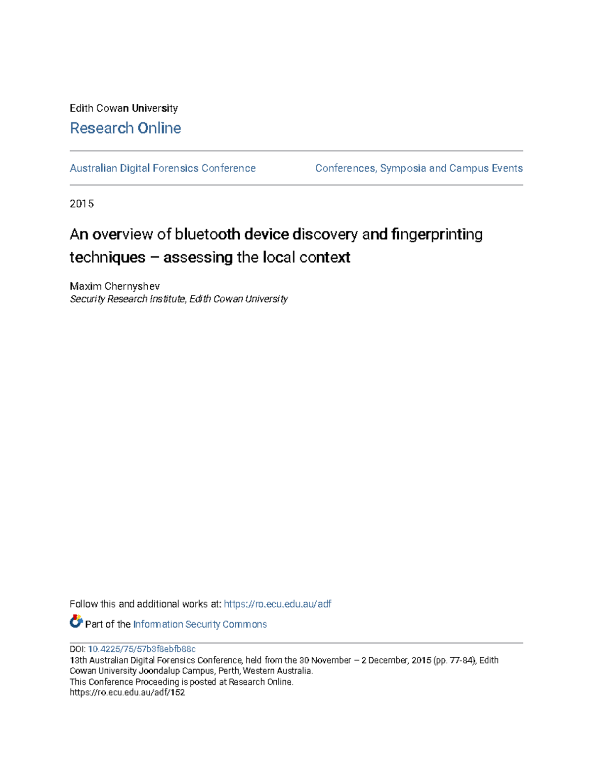 An overview of bluetooth device discovery and fingerprinting tech ...