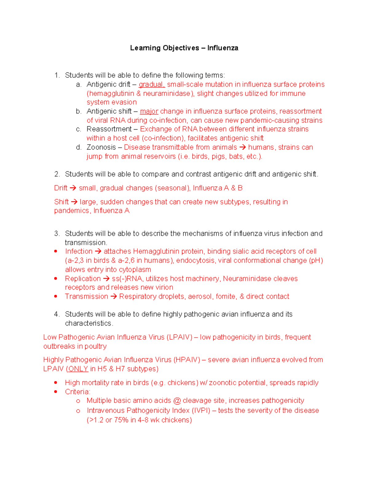 Virology Exam 3 Learning Objectives - FILLED IN - Learning Objectives ...