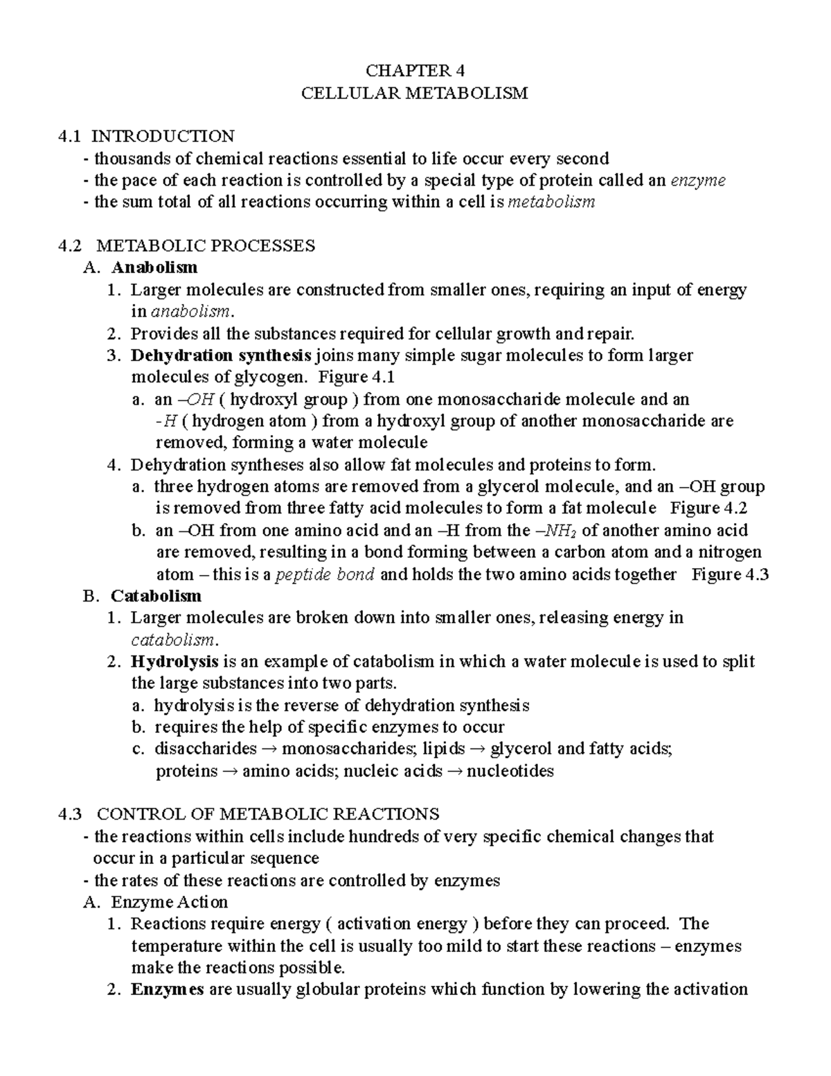 Chapter 4-225 - sheehan - CHAPTER 4 CELLULAR METABOLISM 4 INTRODUCTION ...