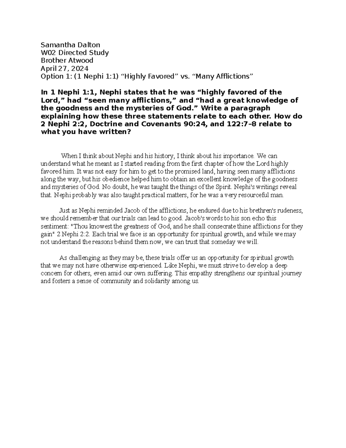 W02 Directed Study - Samantha Dalton W02 Directed Study Brother Atwood ...