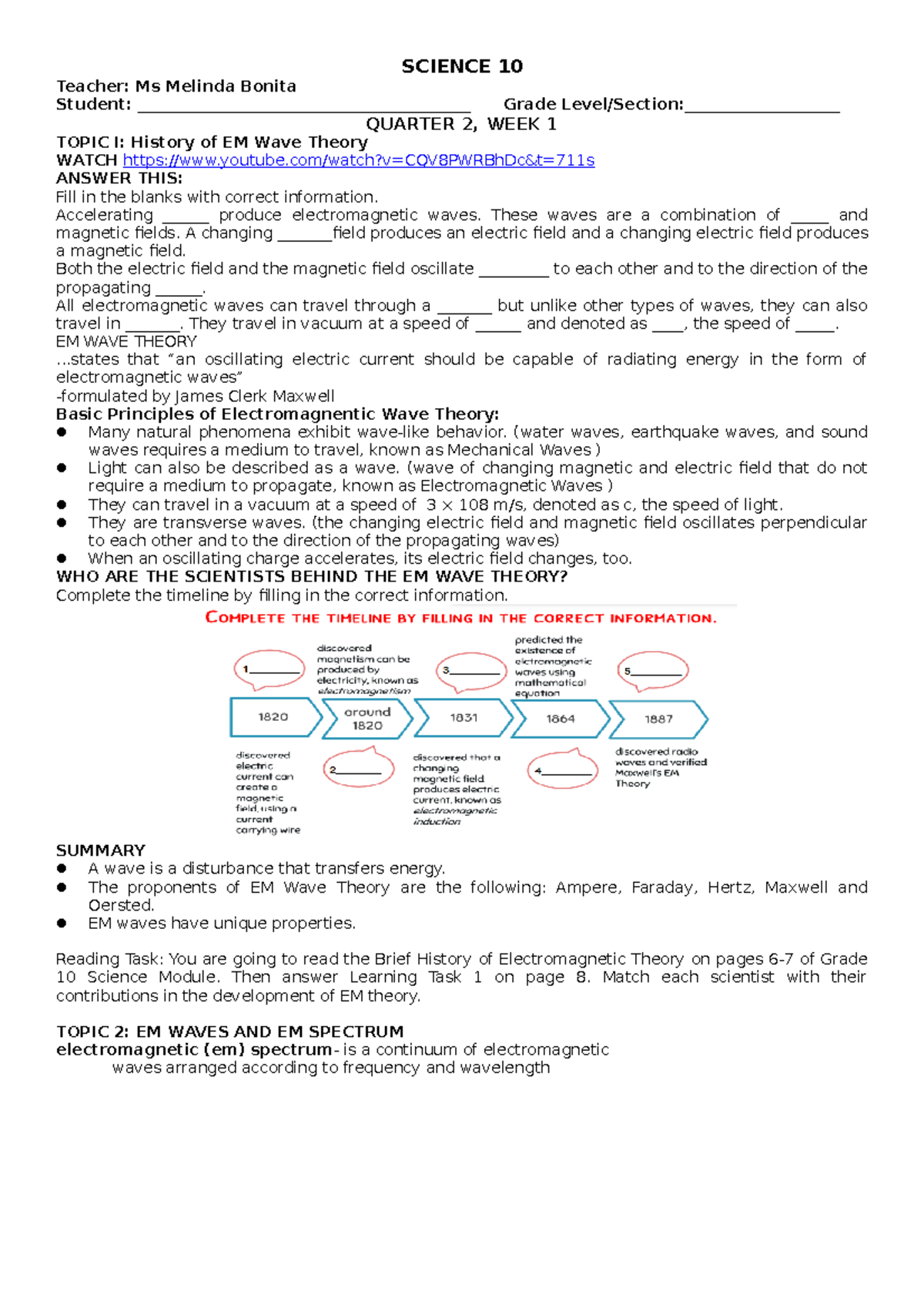 FOR Modular Students- Quarter 2 - SCIENCE 10 Teacher: Ms Melinda Bonita ...