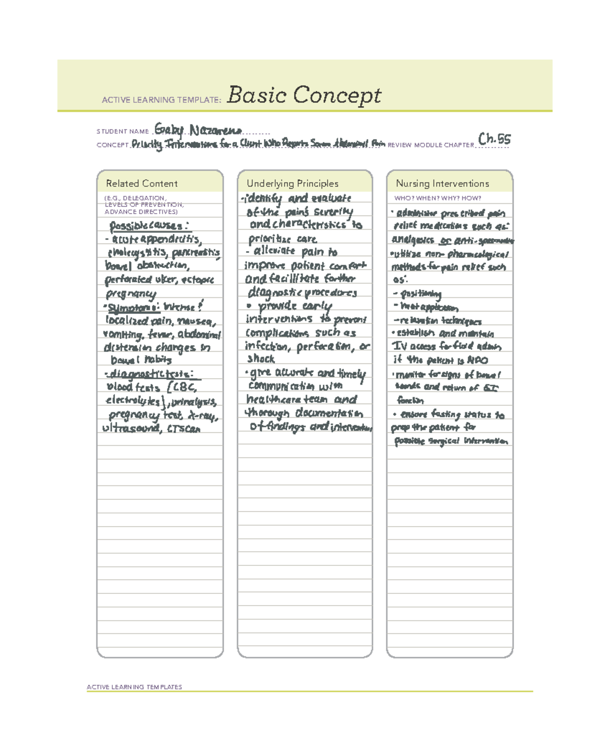Nutrition Practice CMS A Remidiation - ACTIVE LEARNING TEMPLATES Basic ...