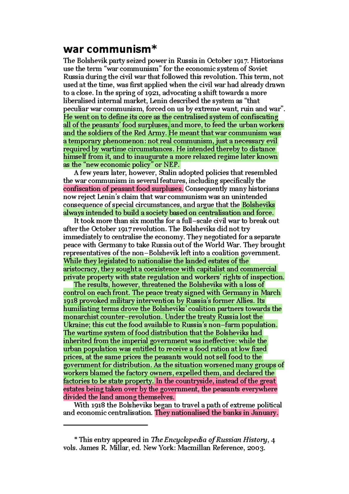 War communism - war communism* The Bolshevik party seized power in ...