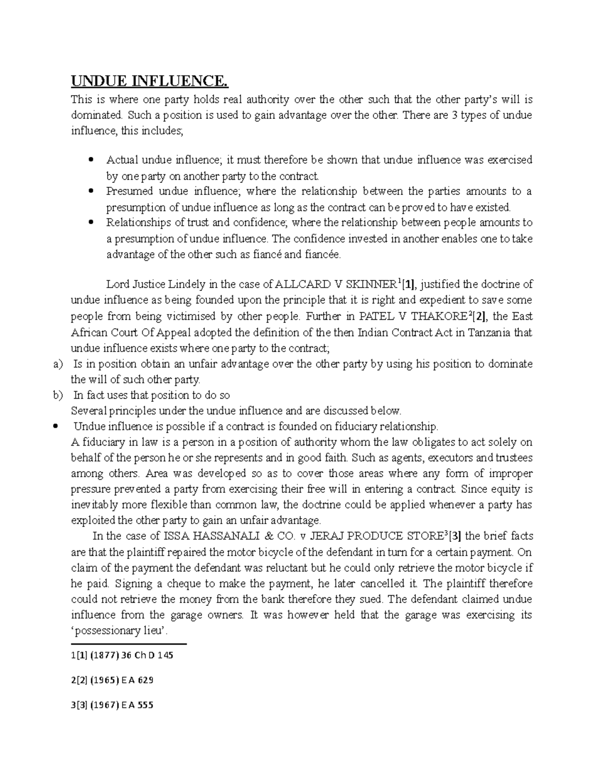 Undue Influence - UNDUE INFLUENCE. This is where one party holds real ...