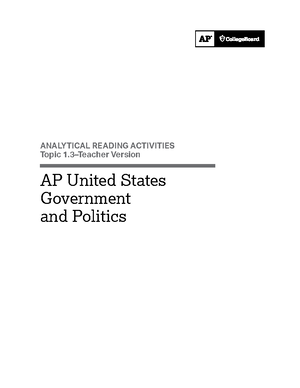 Analytical Reading Analysis 1.8 - AP United States Government and ...