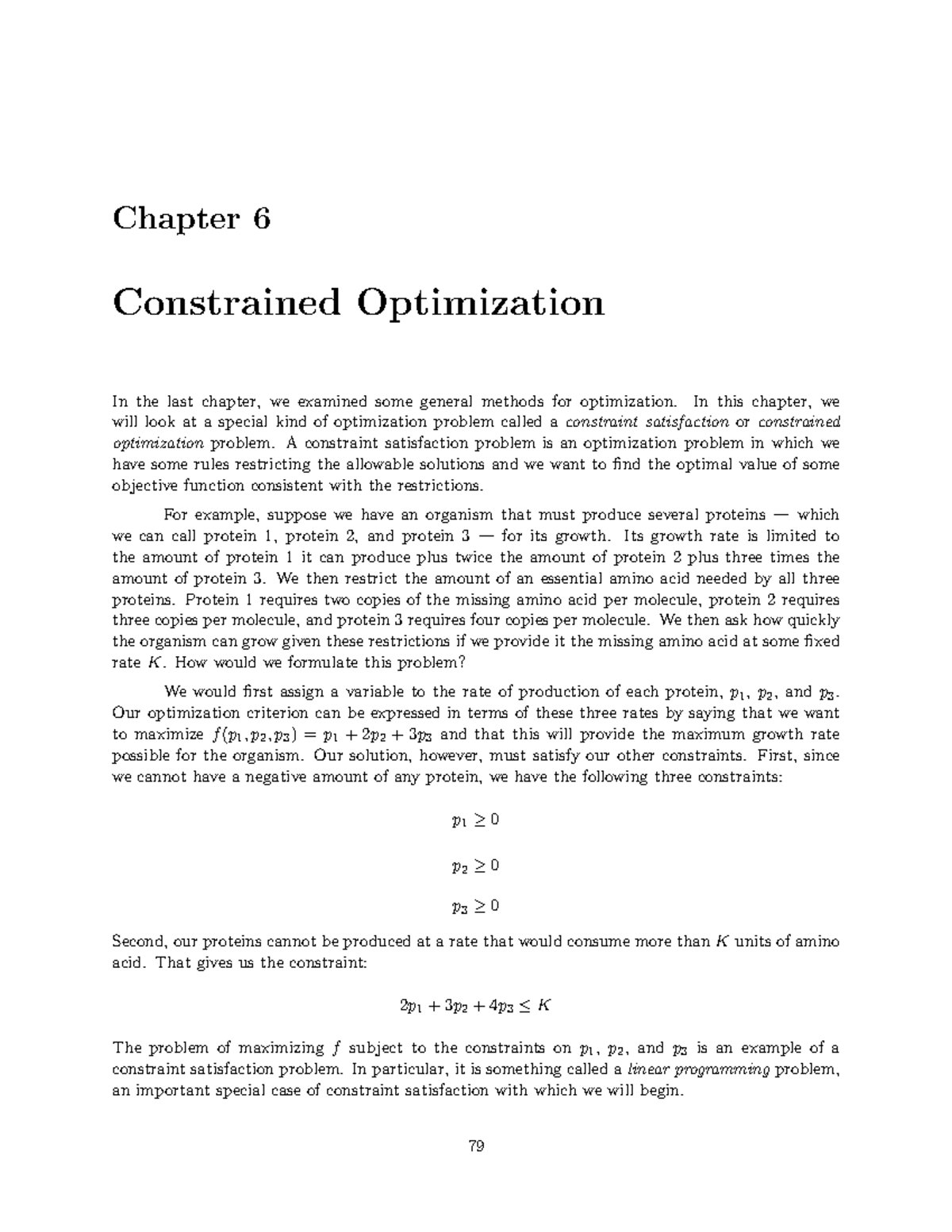 Schwartz Notes Chapter 6 - Chapter 6 Constrained Optimization In the ...