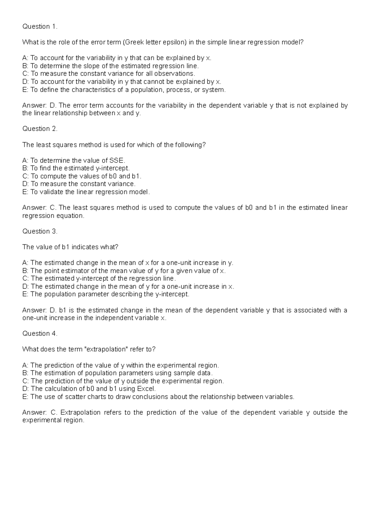 Quiz9 memo - practice material - Question 1. What is the role of the ...